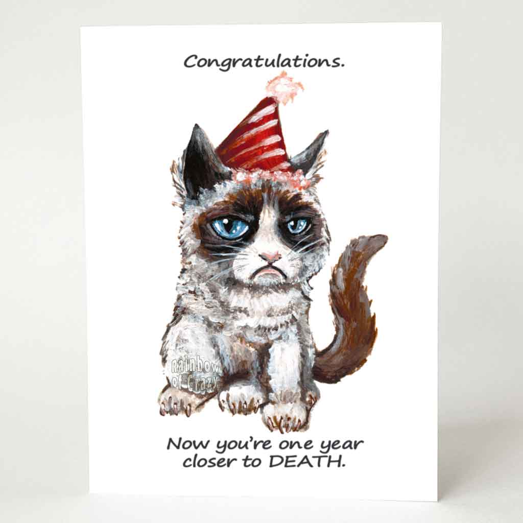 Grumpy Cat Birthday Card